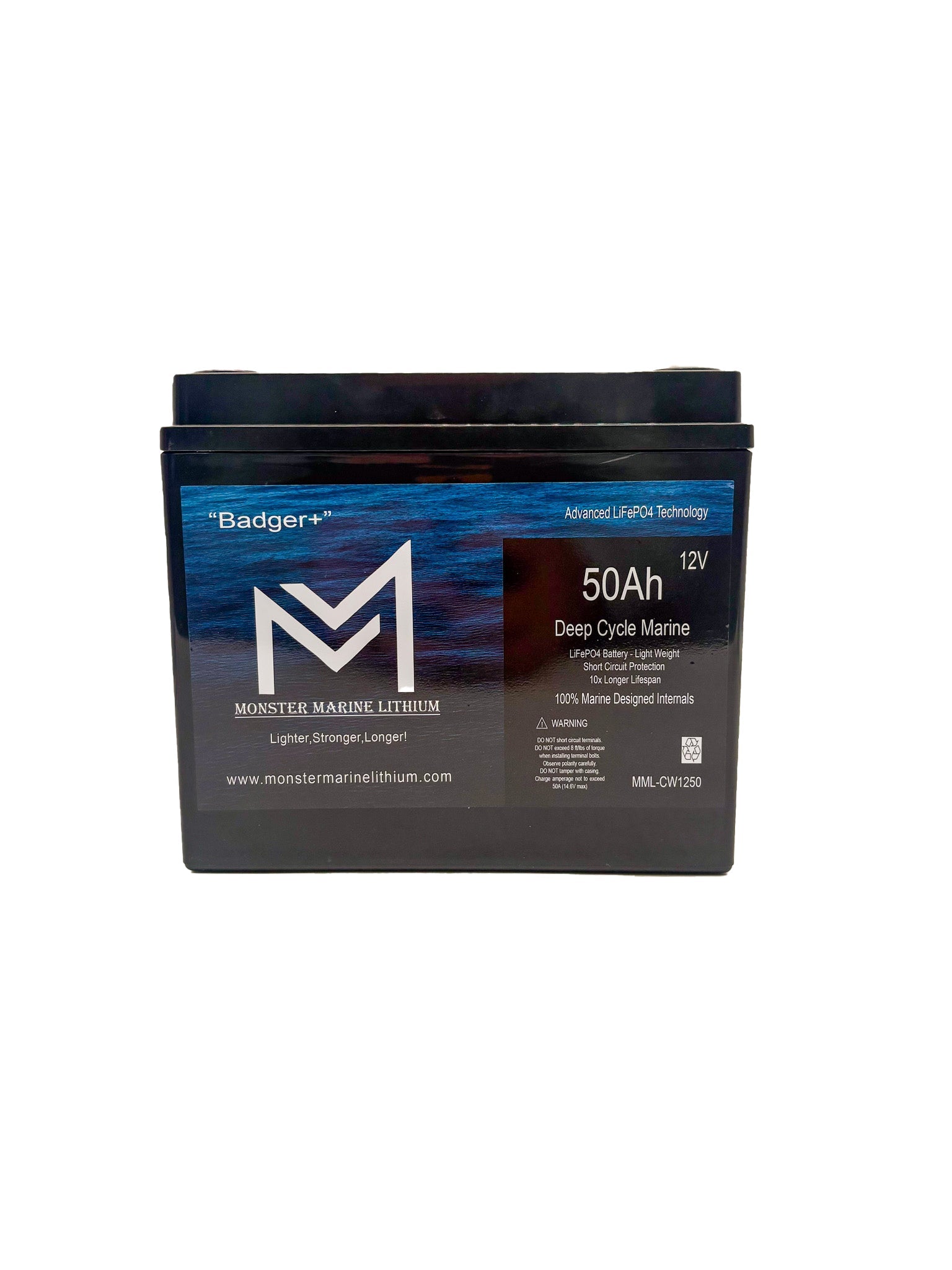 12v 50Ah Deep Cycle Lithium Marine Battery "Hyena" - MML-CW1250 – One ...